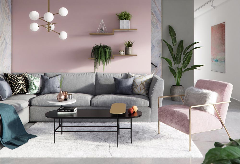 Grey And Pink Colour Scheme Living Room Baci Living Room